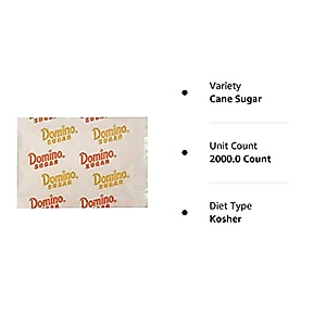 Domino Premium Pure Cane Granulated Sugar Packets, 2000 Count (Pack of 1)