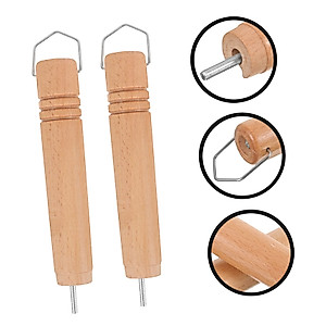 Yardenfun 2pcs Japanese style soup pot handle stainless steel saucepan stainless cookware wok accessories soup pot handles replacement kitchen utensils sauce pan handle grip wooden pot grip