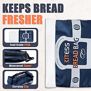 Bread Bags for Homemade Bread - 2 Packs Reusable Bread Bag to Keep Fresh, Sourdough Bread Bags for Bread Storage，Bread Container for Freezer Food Storage