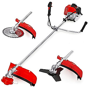 Gas String Trimmer 3-in-1 Combo, 18-Inch Cutting Path Cordless Weed Wacker with Detachable Edger/Brush Cutter, 42.7cc 2-Cycle Weed Eater Gas Powered for Grass and Bush