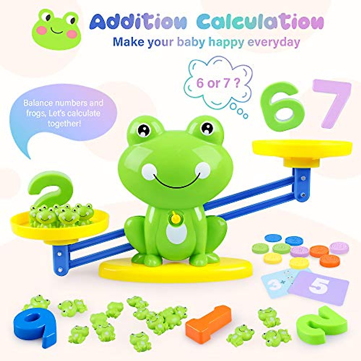 STREET WALK Frog Balance Counting Toys Cool Math Games,Fun Interactive Children's Birthday Gifts,STEM Learning Education Kids Preschool Toys for Boys Girls Age 3 4 5 6 7 8