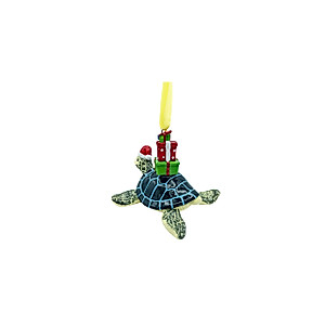 Blue Sea Turtle Beach Ocean Coastal Resin Christmas Tree Hanging Ornament Decoration Decor