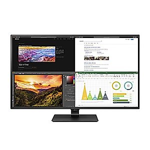 LG 43UN700-B 43 Inch Class UltraFine (3840 X 2160) IPS Display with USB Type-C and HDR10, 4 HDMI inputs, Black