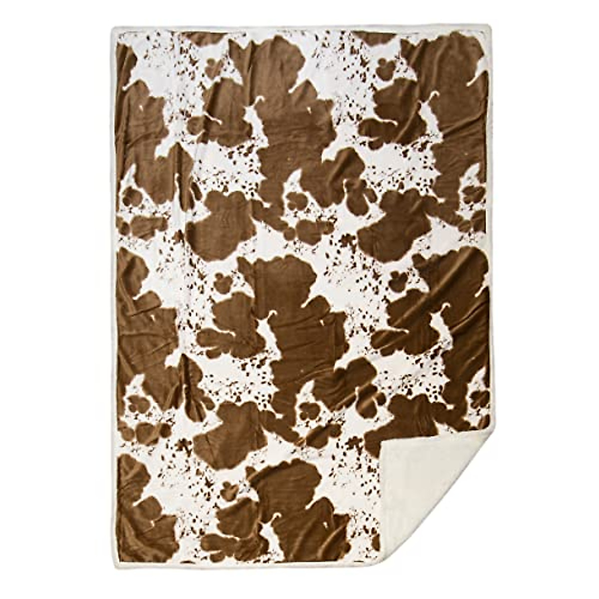 Carstens, Inc. Extra Plush Southwestern Sherpa Throw Blanket 54" x 68", Faux Cowhide (JP880)