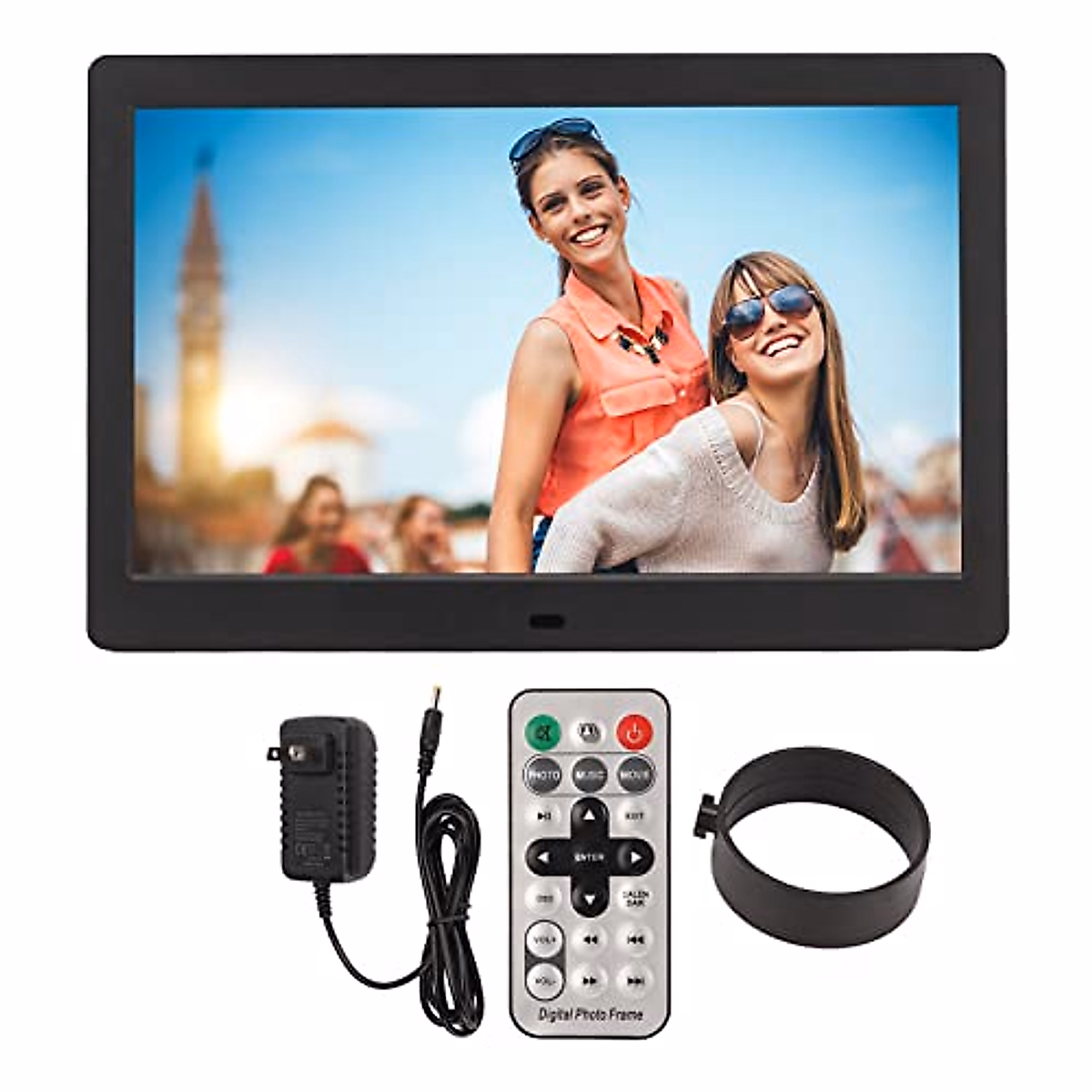 Digital Photo Frame, Auto on Off Timer 10in LCD Screen Electronic Photo Album for Home (US Plug)