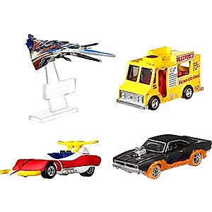 Hot Wheels Marvel Premium 5-Pack Bundle, 5 Hot Wheels Vehicles Inspired by Marvel Characters, RealRiders, Metal/Metal, Gift for Adult Collectors [Amazon Exclusive]