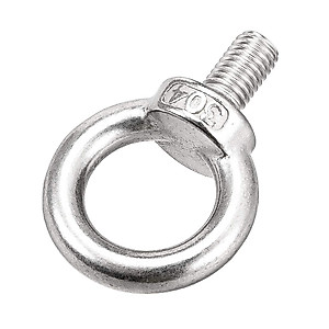 uxcell - a11102500ux0167 Lifting Eye Bolt M10 x 15mm Male Thread 304 Stainless Steel for Hanging, Pack of 2 Silver Tone