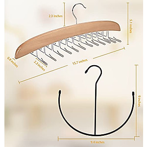 ChezMax Tank Top Hanger with 24 Hooks, Space Saving Hangers, Hanging Bras Tank Tops Ties Scarfs Hanger Organizer for Closet and Storage, 360° Rotating, Foldable Metal Hooks (Pack with U-Shape Hook)