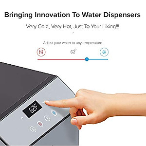 Brio Moderna UV Self Cleaning Bottleless Water Cooler Dispenser with Filtration & Avalon Stainless Steel Adjustable Pull Type Cup Dispenser, 4-10 oz Cups, Dent Proof, Fingerprint Resistant