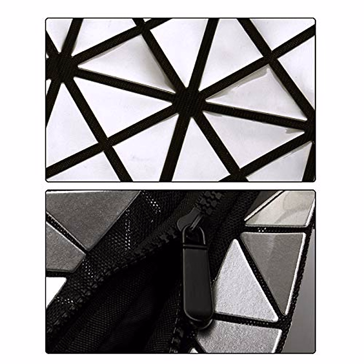 Danse Jupe Womens Geometric Purse Holographic Chain Crossbody Bag Clutch Purse Silver