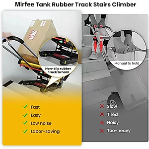 Electric Stair Climbing Dolly, 440lbs Load Capacity, Foldable Electric Stair Climbing Hand Trucks with 6 Wheels, Powered Stair Climber Dolly Cart for Warehouse Logistics Distribution