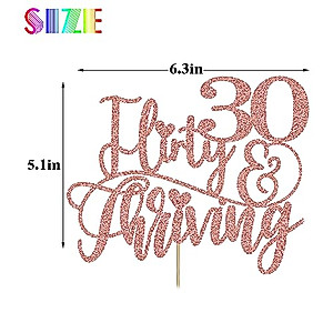 BIABISD 30 Flirty & Thriving Cake Topper ， Talk Thirty to Me Cake Topper ，Dirty 30 Cake Topper，Happy 30th Birthday Party Decorations Supplies