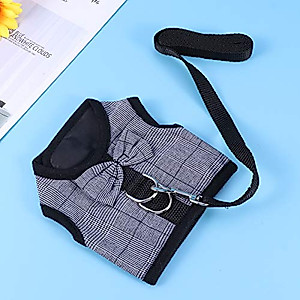 ULTECHNOVO Hamster Clothes Harness and Leash Small Animal Harness Vest Small Pet Bowknot Costume for Ferrets Rats Guinea Pig Chinchilla Teacup Chihuahua M