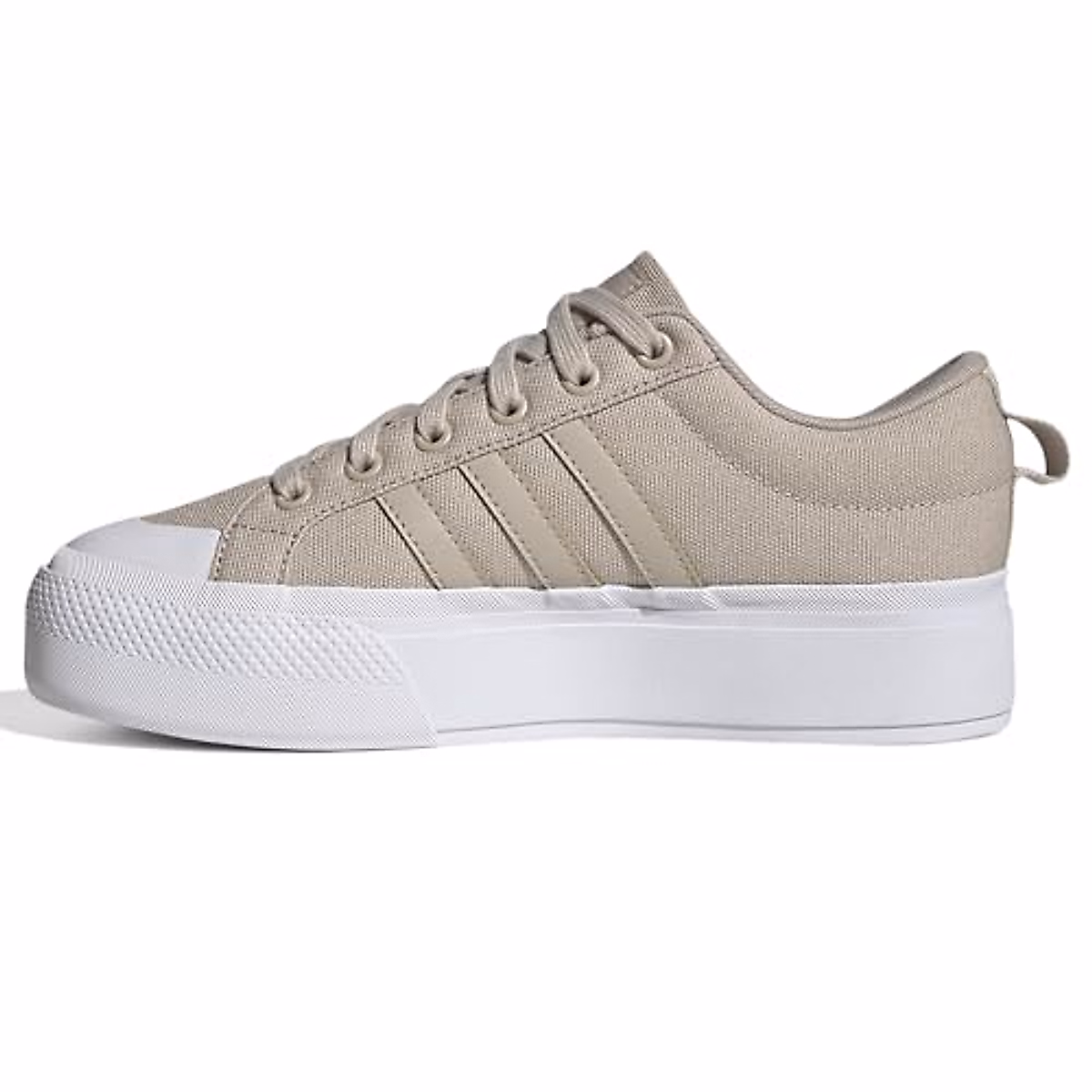adidas Women's Bravada 2.0 Platform Shoe Skate, Wonder Beige/Wonder Beige/White, 7.5