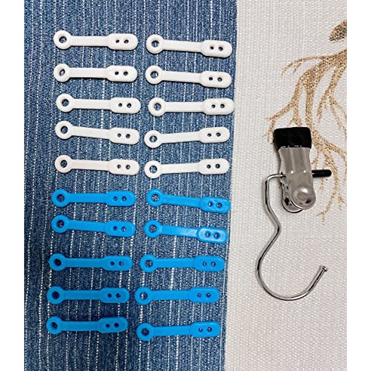 IKITRAEE Multifunctional Hanging Clips,Clip with Hook，Single Clip,Clip with Buckle, Towel Clips, Sock Clips,Multifunctional Clothespins. (White)