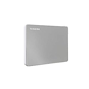 Toshiba Canvio Flex 4TB Portable External Hard Drive USB-C USB 3.0, Silver for PC, Mac, & Tablet - HDTX140XSCCA