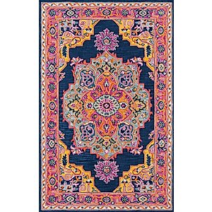 Momeni Ibiza Wool Area Rug, 8' X 10', Navy