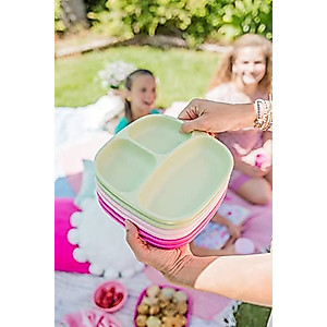 Re-Play Made in USA 12 Oz. Reusable Plastic Bowls, Set of 2 - Dishwasher and Microwave Safe Bowls for Cereals, Snacks, and Everyday Dining - Toddler Bowl Set 5.12" x 5.12" x 1.87", Ice Pink