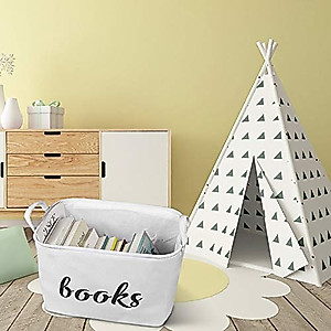 GIRVEM Books Storage Basket, Organizer Box for Baby, Kids or Pets - Storage Bins