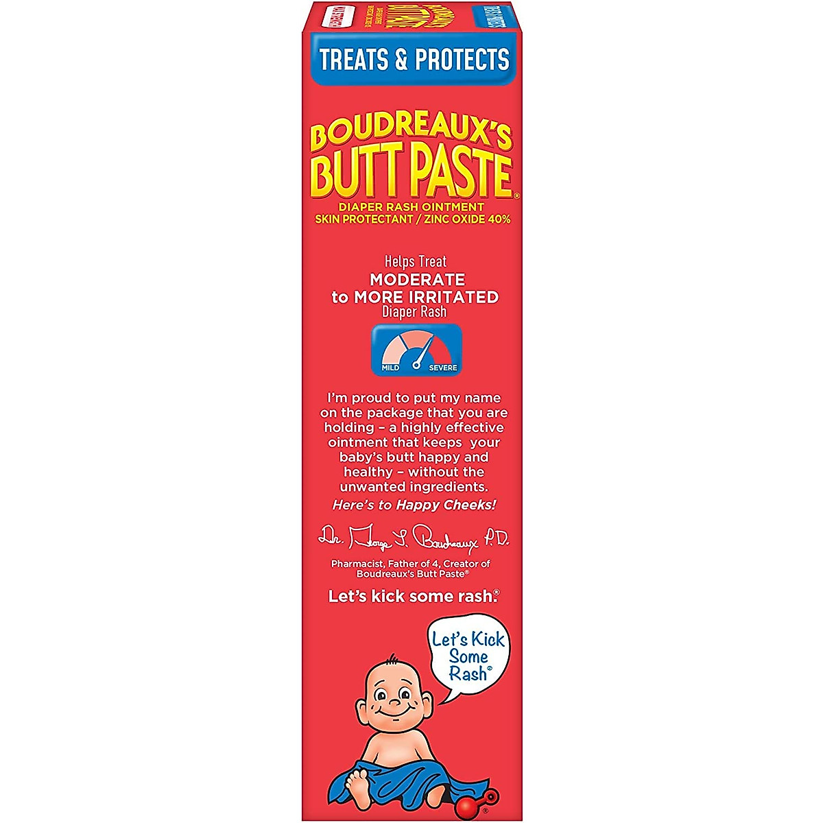 Boudreaux's Butt Paste Maximum Strength Diaper Rash Cream, Ointment for Baby, 4 oz Tube, 3 Pack