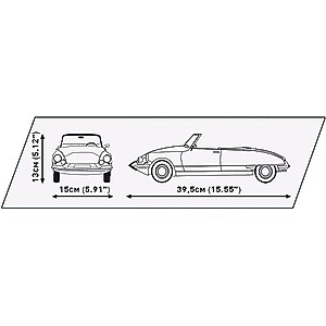 COBI Cars 1:12 Scale 1962 Citroën DS 19 Decapotable Executive Edition, Red