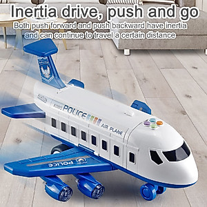 BBnote Deformable Airplane Toys with 4 Cars,Plane with Sound and Light for 3-5-8 Years Old Kids,Birthday Gifts for Boys and Girls