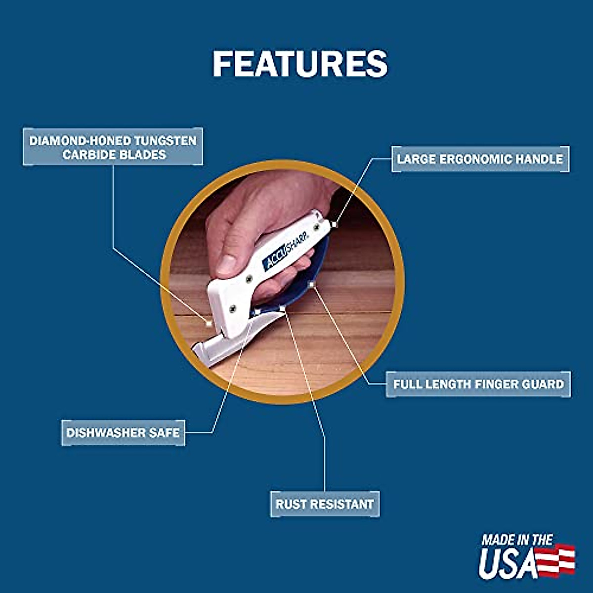 AccuSharp Knife & Tool Sharpener 2 Pack - Knife Sharpeners for Kitchen Knives, Pocket Knives, Serrated Blades, Axes & Machetes - Diamond-Honed Tungsten Carbide Sharpens, Restores, & Repairs - Set of 2