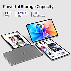 TECLAST Gaming Tablet 10.4 inch Android 12 T40Pro Tablet 18W PD Fast Charge 8GB+128GB 2000x1200 FHD Android 4G LTE Bluetooth Dual SIM 13MP Camera 2.0GHz Octa Core Dual WiFi GPS 7000mAh(512GB TF)