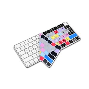 XSKN Shortcut and Language seriers Silicone Keyboard Cover Skin for 2021 New M1 Chip iMac Magic with Touch ID A2449 Lock Key A2450 Without Numeric keypad (US&EU Version Premiere Pro) K-382