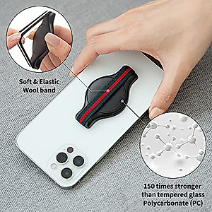 Sinjimoru Detachable Wool-Band Phone Grip Holder, Wireless Charging Compatible Cell Phone Holder for Hand for Galaxy & iPhone Case. Sinji Mount Mini Grip French Red