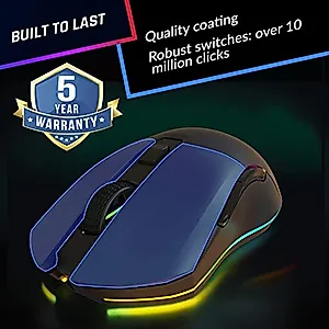 KLIM Blaze Pro Rechargeable Wireless Gaming Mouse with Charging Dock RGB - New Version 2024 - High-Precision Sensor and Long-Lasting Battery - Up to 6000 DPI - Great PC Gaming Mouse Wireless