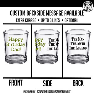 Personalized Printed 2.5oz Shot Glasses 2pk – Customized Gift for Women Men, Custom Message Name, Birthday Gift Ideas Friend Her Him, 21st Party Favors, Cute Funny Unique, 16 Colors, Your Text Here