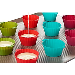 OXO Good Grips Silicone Baking Cups, Multicolor 3 oz.(Pack of 12)