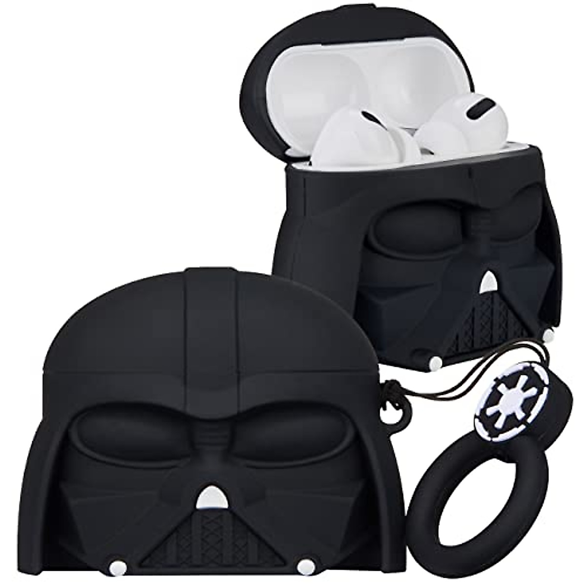 Gkv for Airpods Pro 2019/Pro 2 Gen 2022 Case for Airpod Pro Cover Cartoon Funny Fun Kawaii Cute 3D Cool Character Fashion Girly Air Pods Pro Silicone Shell Cases for Girls Teen Boys Kids (New Black)