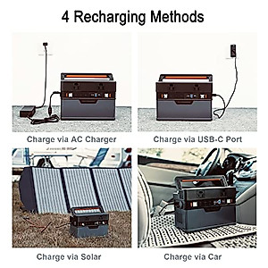 ALLPOWERS Portable Power Station 300W (Peak 500W), 288Wh Backup Battery Power Supply with Pure Sine Wave 110V AC Outlets, Portable Solar Generator for Home Use Outdoor Camping Travel RV Emergency