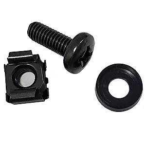 Lancher 60-Pack M6 x 16mm Screws and Cage Nuts for Server Shelf Cabinets Rack Mount 1U 2U 6U 12U Rack Screw cage nut - Black