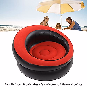 ASHATA Inflatable Leisure Sofa, Simple Sofa Flocking Couch, Inflatable Chair Ergonomic Design Air Chaise Lounge Portable Blow Up Sofa, for Room Balcony Garden Terrace (Red)