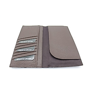 EastMeetsWest Western Dark Brown Hand Tooled Horse Head Horse Shoe Genuine Leather Bi-Fold Men's Rodeo Long Wallet