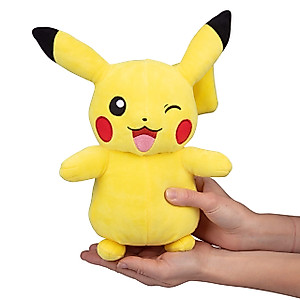 Pokemon 12" Large Winking Pikachu Plush - Officially Licensed - Generation 1 Figure - Authentic Soft Stuffed Animal Toy - Valentine's Day & Easter Basket Stuffer Gift for Kids, Boys, Girls - 2+