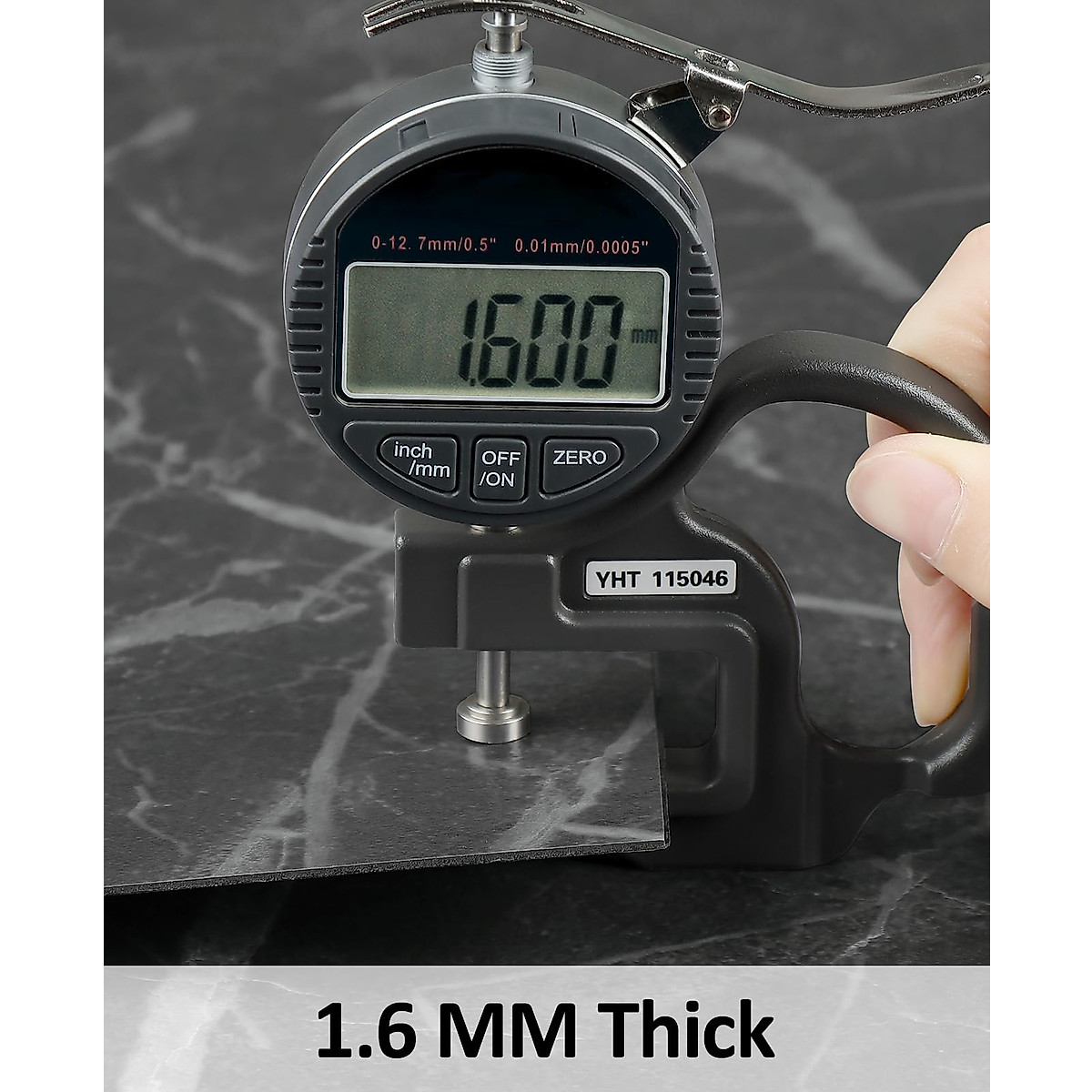 WESTICK Grey Black Marble Peel and Stick Floor Tile Vinyl Flooring Peel and Stick Bathroom Floor Tiles Waterproof Non-Slip Flooring Tile Sticker for Kitchen Bedroom RV 5 PCS 12" x 12"