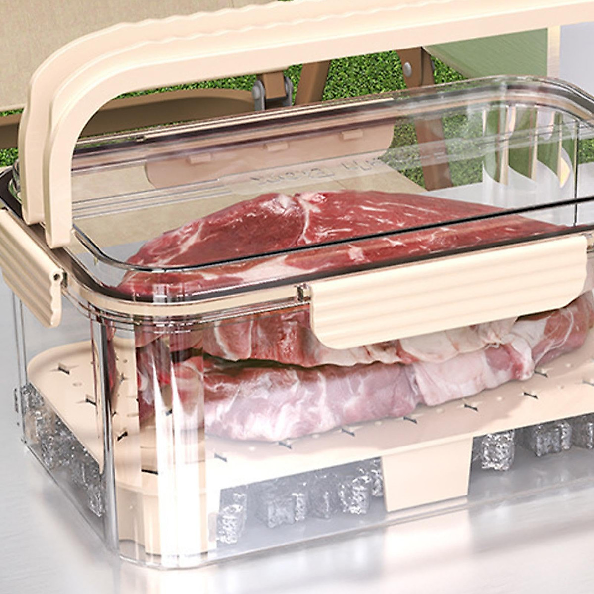 Lettuce Container for Fridge, Portable Tight Seal Crisper Box, Produce Saver Storage Bins, Multifunctional Freezerable Lettuce Container, Clear Vegetable Storage Box,