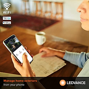 LEDVANCE WiFi Smart Outdoor Camera, HD Video, Motion and Sound Detection, Compatible with Alexa and Google, Weatherproof, White - 1 Pack (75830)