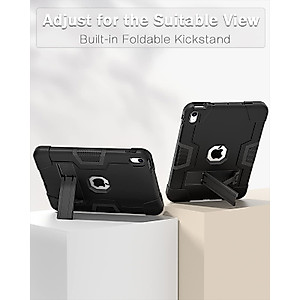 Scnioy for iPad 10th Generation Case, Protective Case for iPad 10th Generation with Kickstands, Shockproof & Sturdy New for iPad 10.9 Inch Case 2022 - Black
