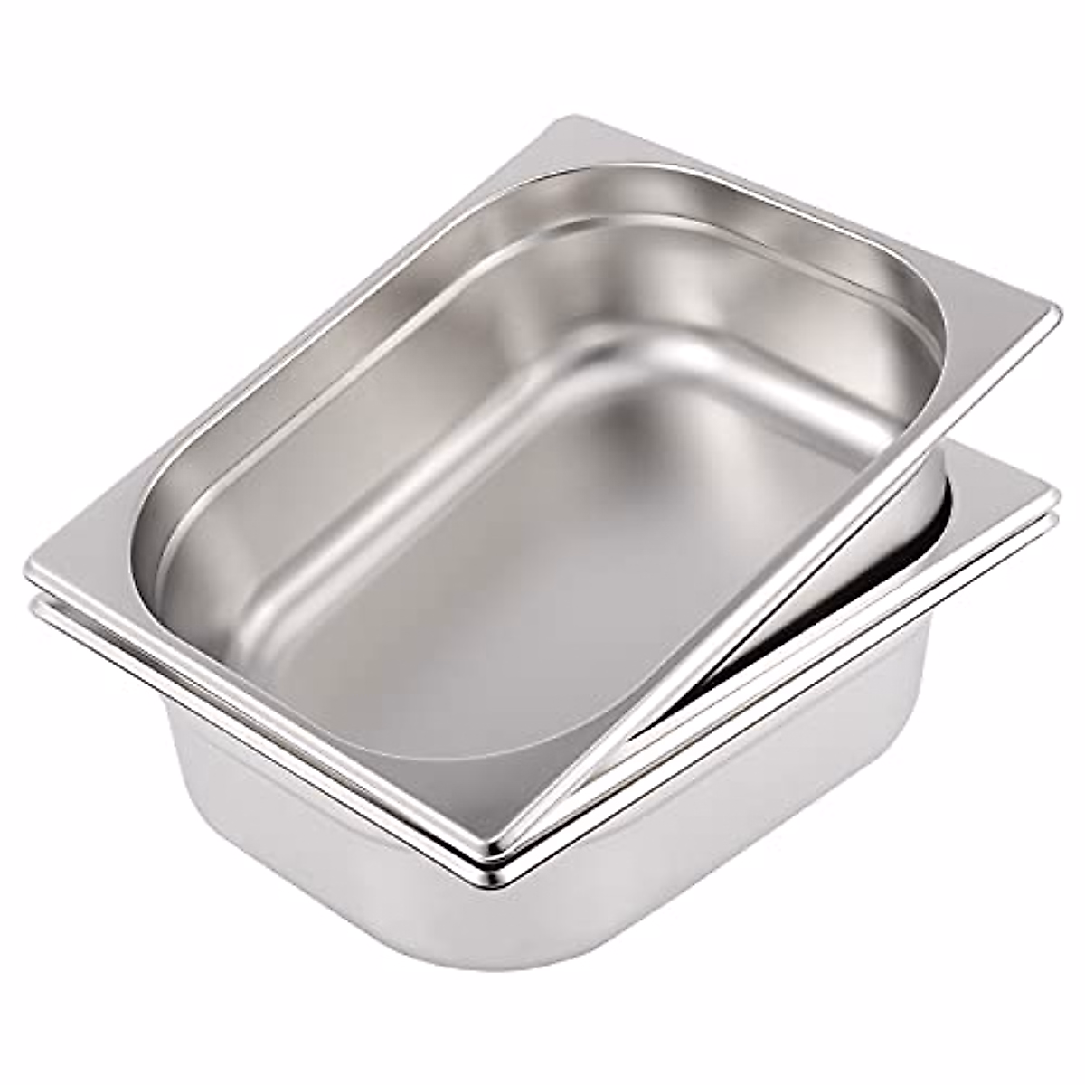 SHEUTSAN 3 Pack 1/2 Size x 4 Inches Deep, Silver Steam Table Pan 22 Gauge Stainless Steel, Anti-Clogging Hotel Catering Pan, Steam Table Water Pan for Restaurants, Hotels, Buffets