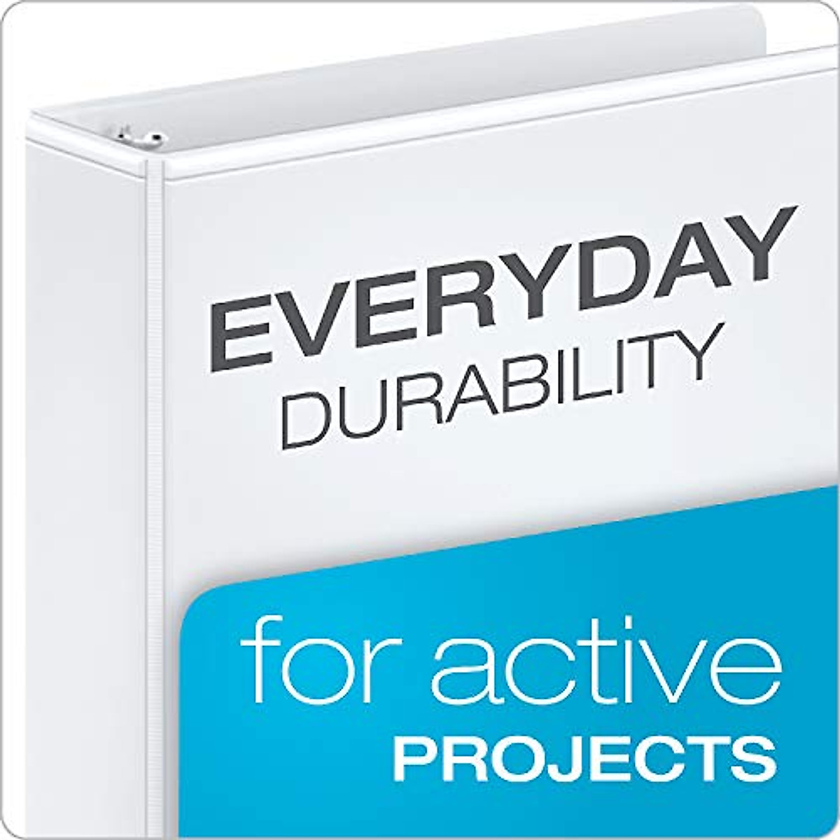 Cardinal Economy 3 Ring Binder, 2 Inch, Presentation View, White, Holds 475 Sheets, Nonstick, PVC Free, 4 Pack of Binders (79520)