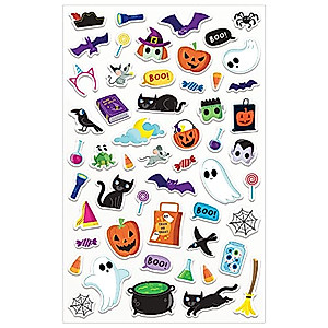 Halloween Hidden Pictures Puffy Sticker Playscenes: Over 50 Reusable Halloween Stickers to Decorate, Find Over 175 Hidden Objects, Solve Mazes and More (Highlights Puffy Sticker Playscenes)