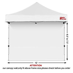 MASTERCANOPY Instant Canopy Tent Sidewall for 10x10 Pop Up Canopy, 1 Piece, White
