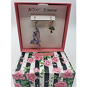 Betsey Johnson Fairy Mushroom Mismatched Drop/Dangle Earrings NIB Great Gift Idea Mother' Day Valentine's Day Easter XMAS Christmas Gifts