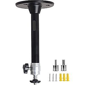 Universal Mini Projector Mount Hanger 360° Rotatable Projector Ceiling Mount with Length 7in/18cm for Projector CCTV DVR Camera Black Projector Wall Mount Holder with Thread Adapters