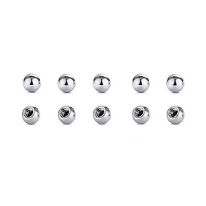 COTTVOTT Threaded 316L Steel Replacement Balls Piercing Parts for Body Jewelry Labret Belly Rings Tongue Barbell 16G Pack of 10 (10pcs 16G 2mm)